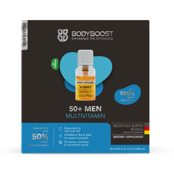 50+ Men Multivitamin - 30 Vials - monthly supply – bodyboost ...